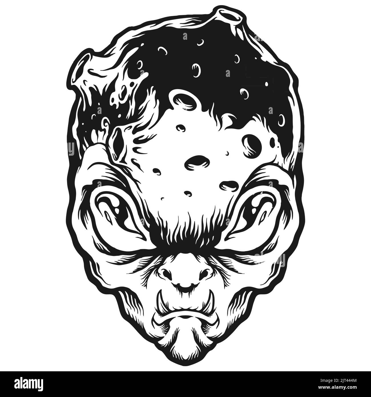 Angry Alien Monster Space Silhouette Vector illustrations for your work ...