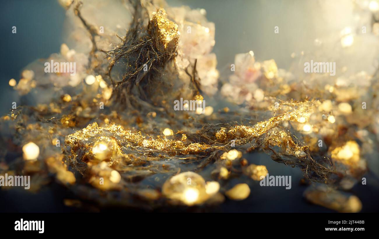 The fantasy scene with the golden element Stock Photo - Alamy