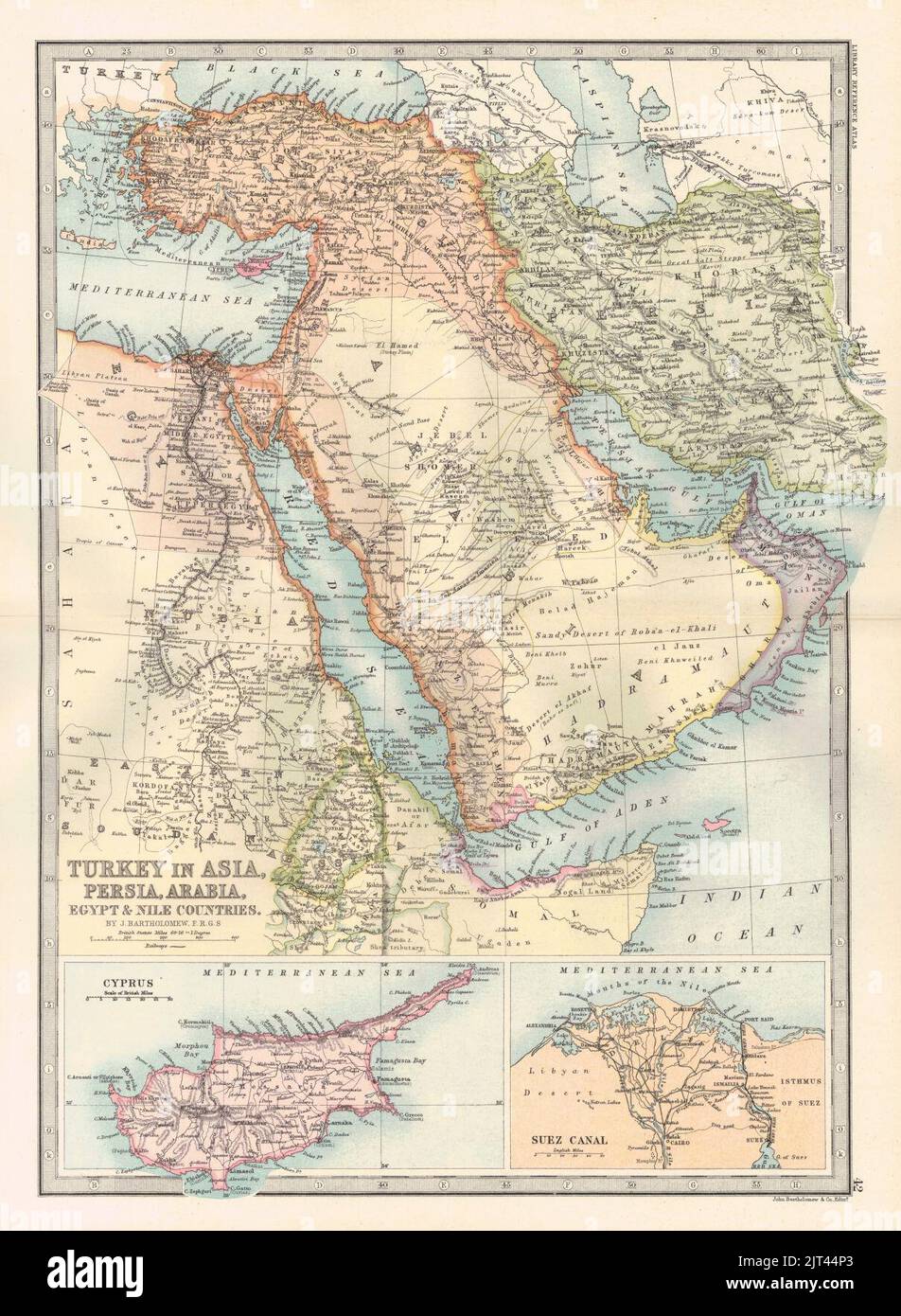 Turkey in Asia, Persia, Arabia, Egypt and Nile Countries 1879 Atlas map ...