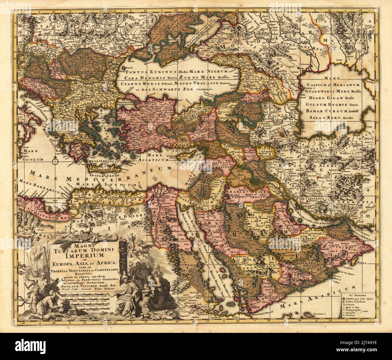 Turkey-Arabia 1680 map Stock Photo - Alamy