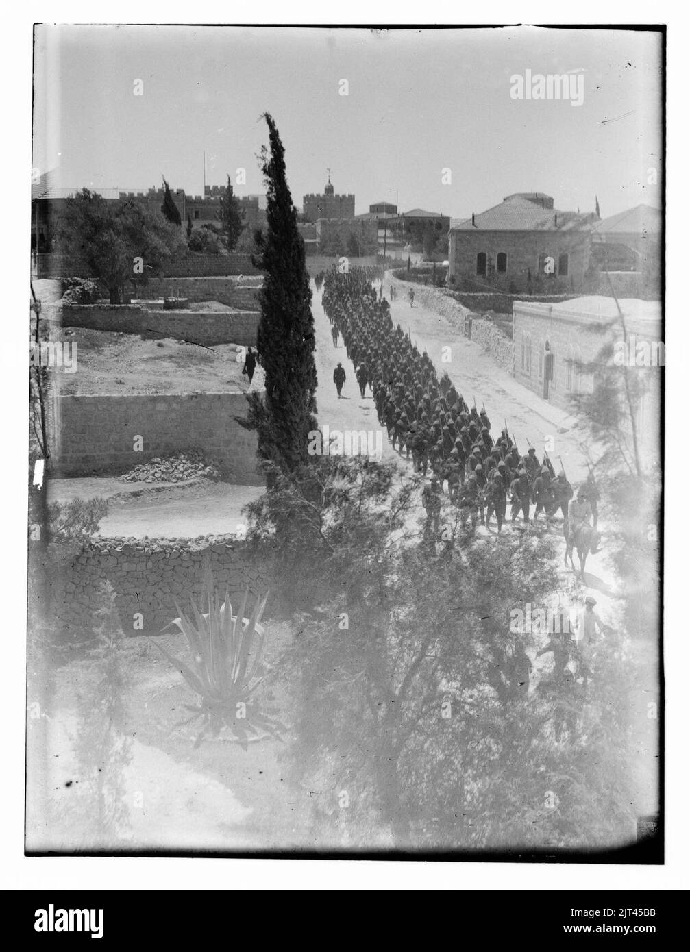 Turkish columns marching out to drill, Jerusalem Stock Photo - Alamy