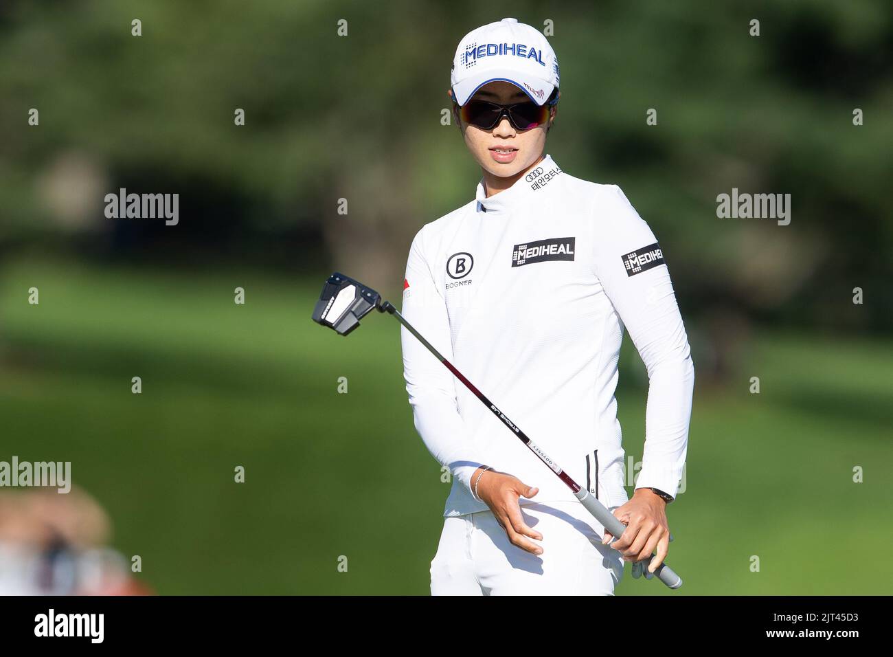 August 27, 2022: Narin An of South Korea after finishing the 18th hole ...