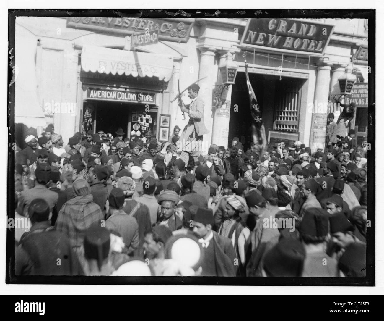 Turkish military WWI. Man dancing with swords at American Colony Store ...