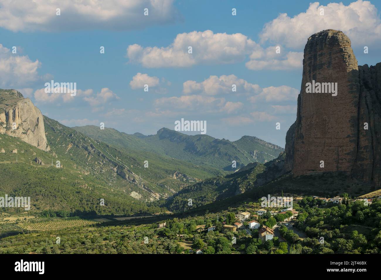Geological formation of the mallos de Riglos in Huesca, Aragon. Place ...