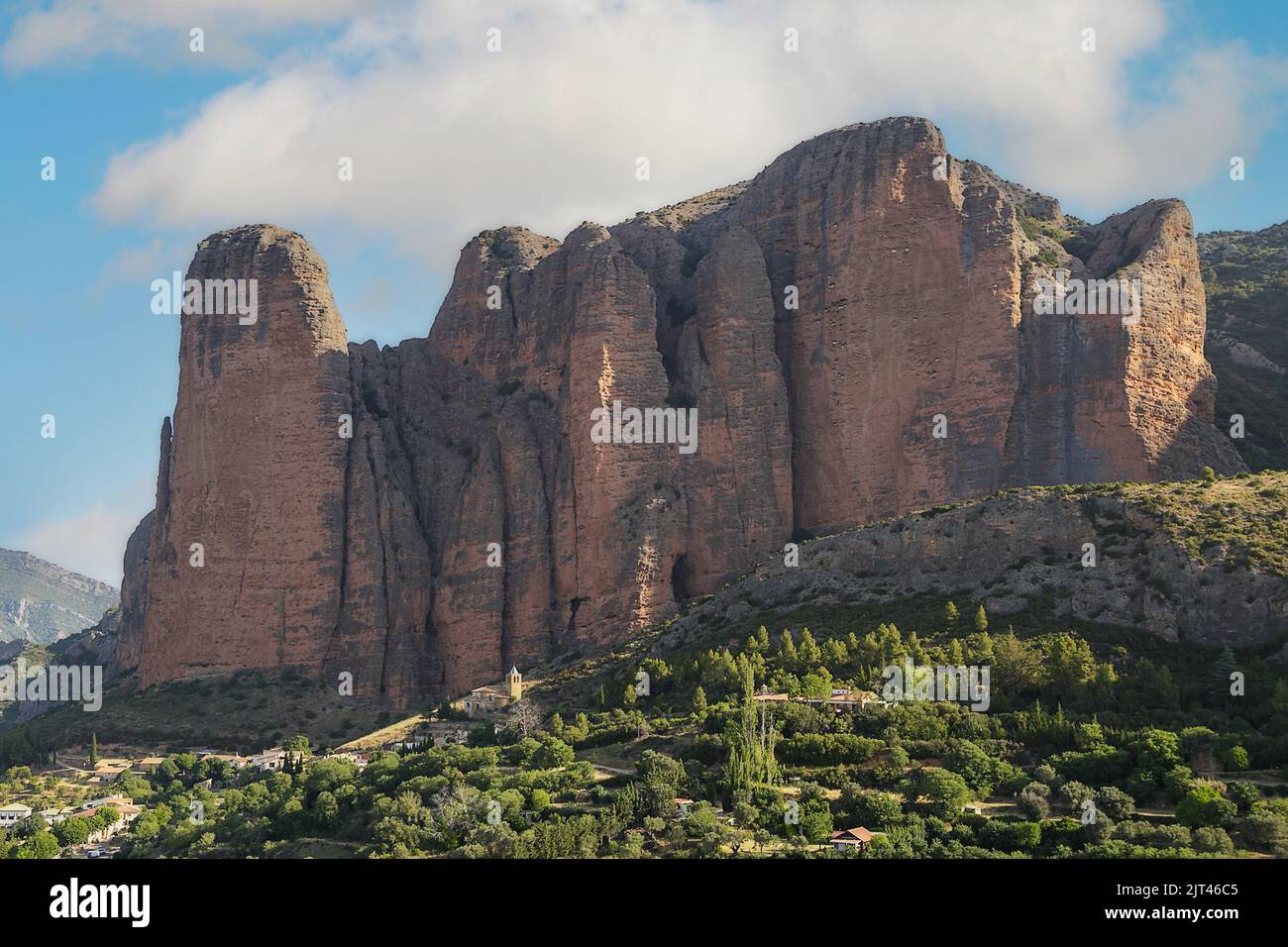 Geological formation of the mallos de Riglos in Huesca, Aragon. Place ...