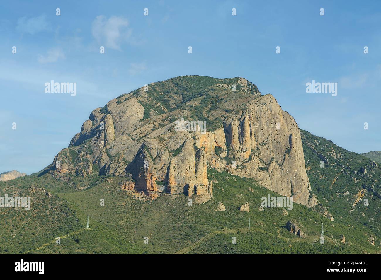 Geological formation of the mallos de Riglos in Huesca, Aragon. Place ...
