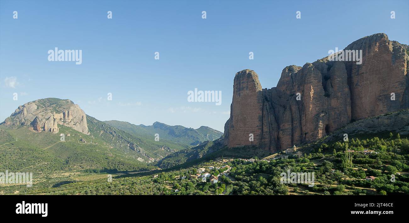 Geological formation of the mallos de Riglos in Huesca, Aragon. Place ...