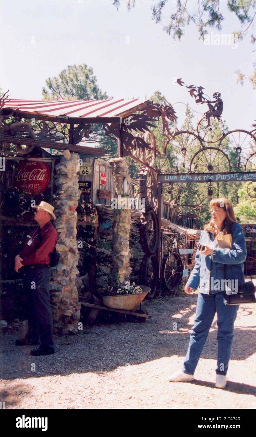 Turquoise Trail - Visitors at Tinkertown Museum, New Mexico Stock Photo ...