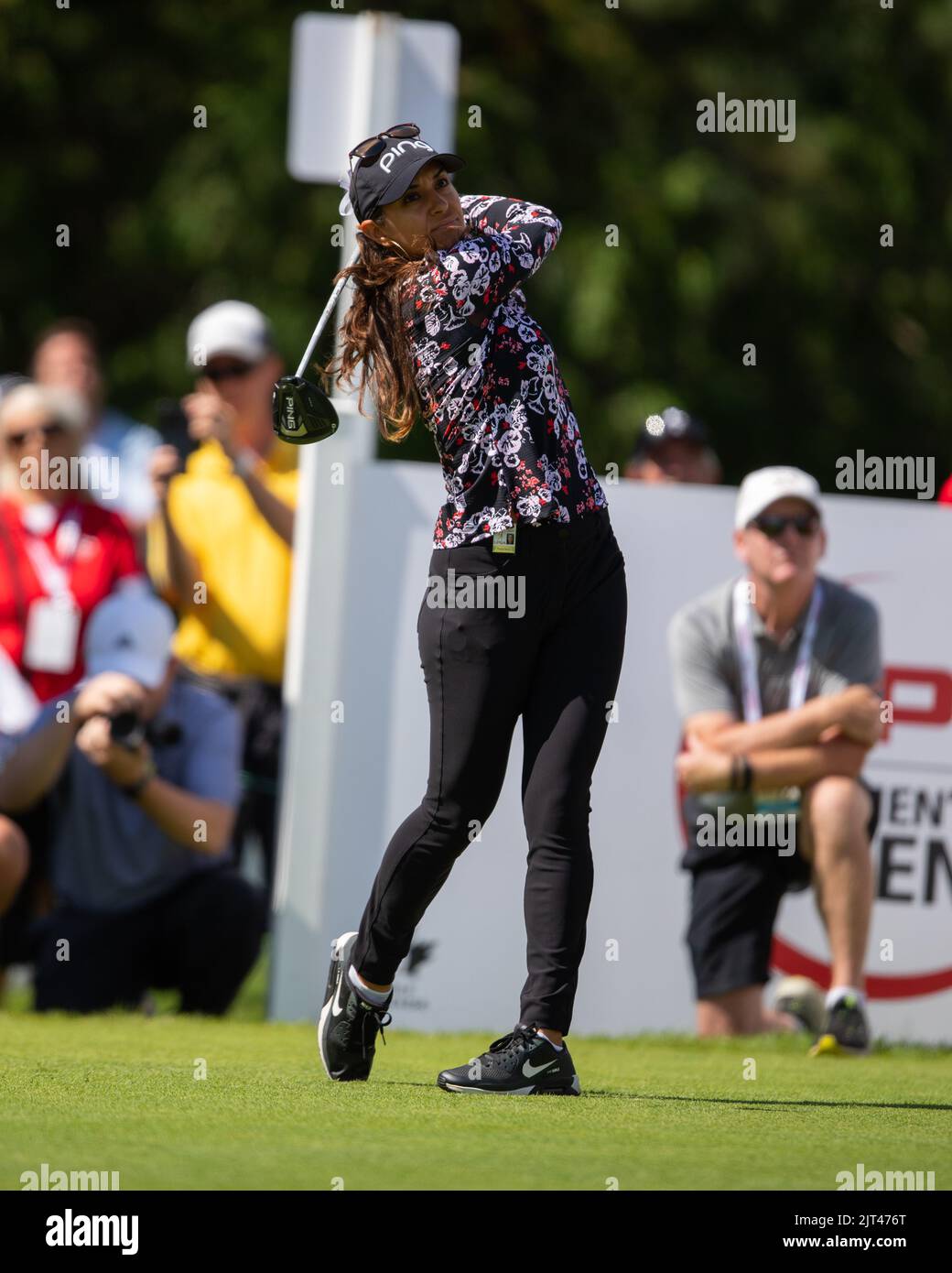 OTTAWA, ON - AUGUST 27: Paula Reto of South Africa on the 1st hole tee ...
