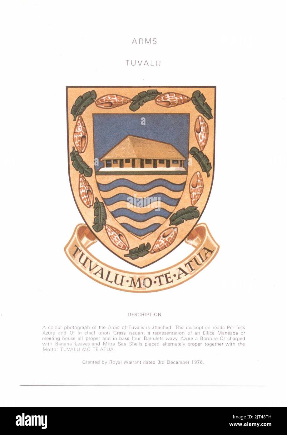 Tuvalu Coat of Arms (''Crest'' Stock Photo - Alamy