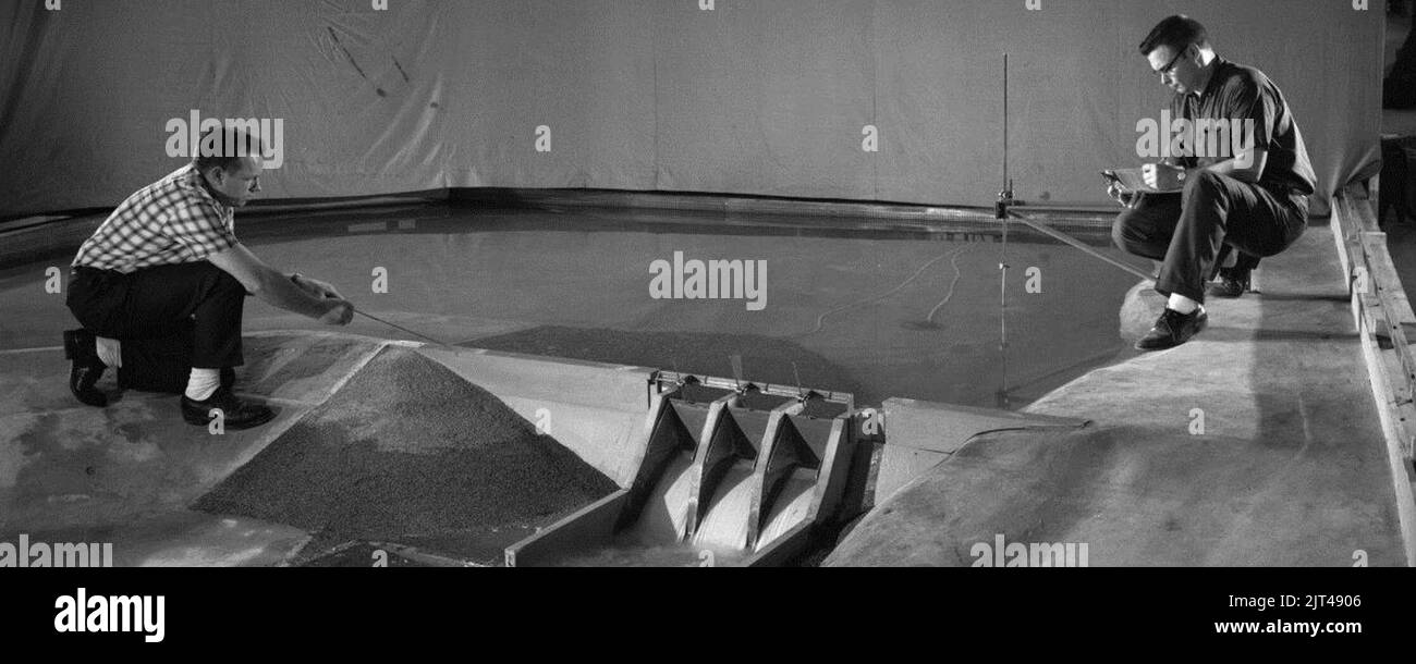 TVA engineers monitoring Tellico Dam model Stock Photo - Alamy