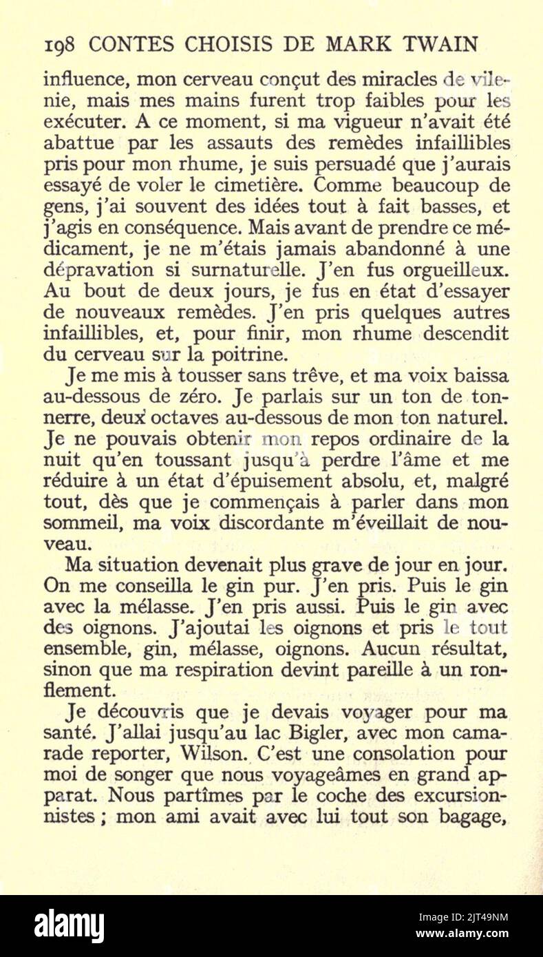 Twain - Contes choisis, p. 198 Stock Photo - Alamy