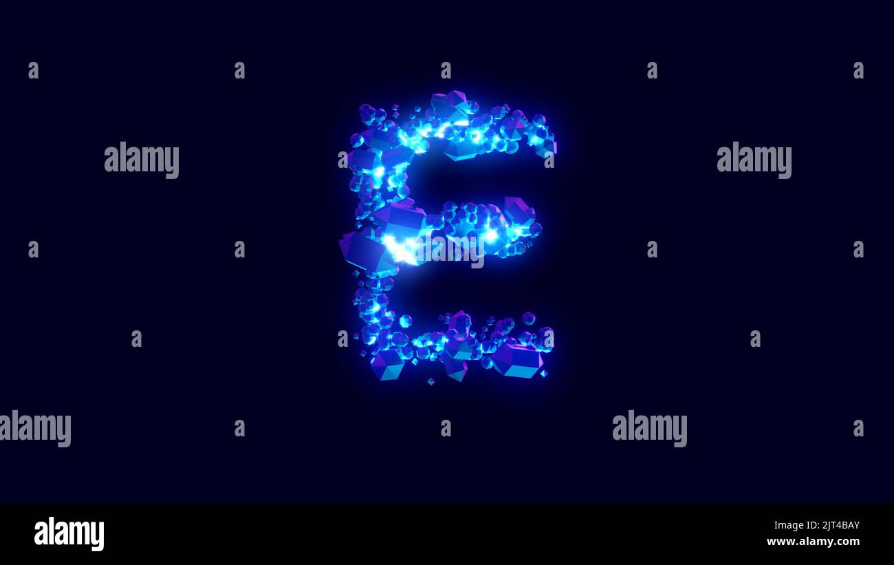 magic brilliants or ice crystals - letter E, creative font, isolated ...