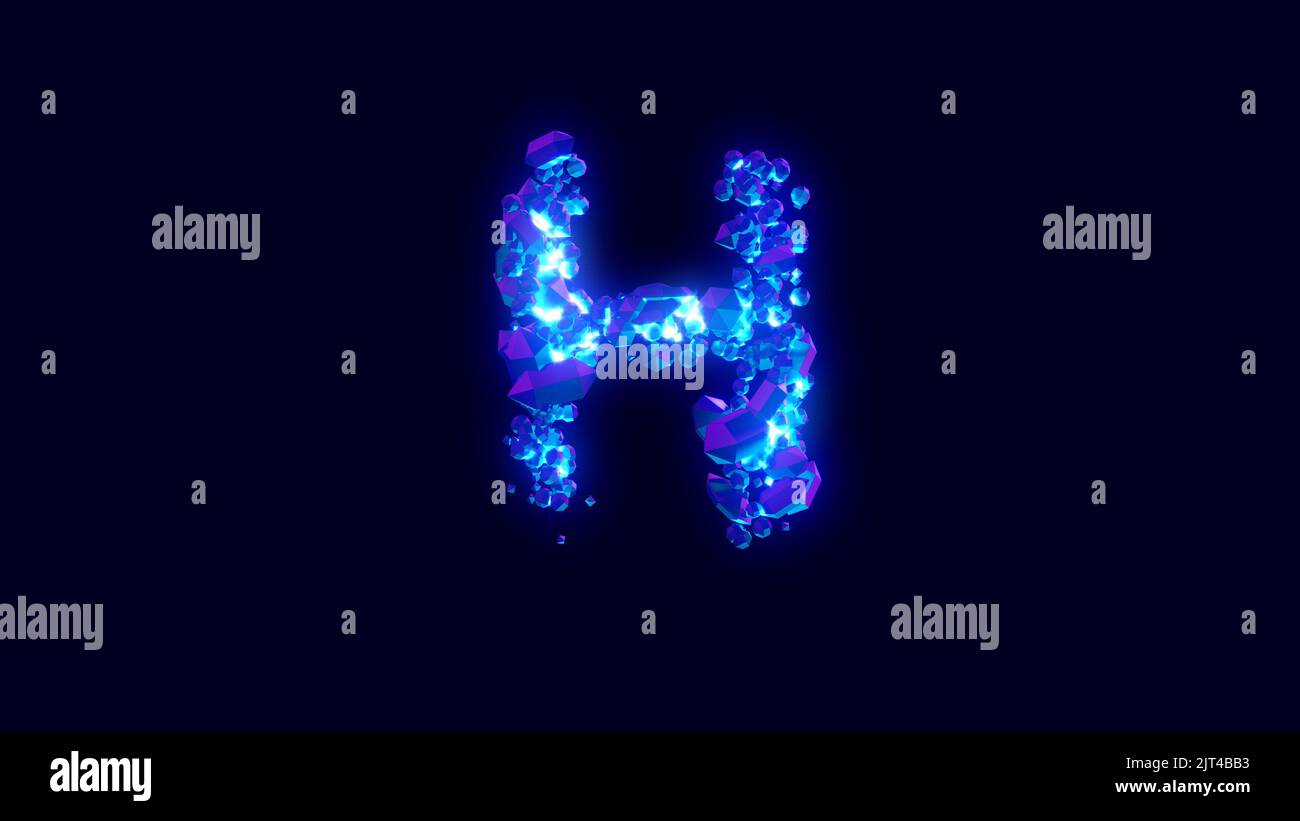 magic diamonds or ice - letter H, creative font, isolated - object 3D ...