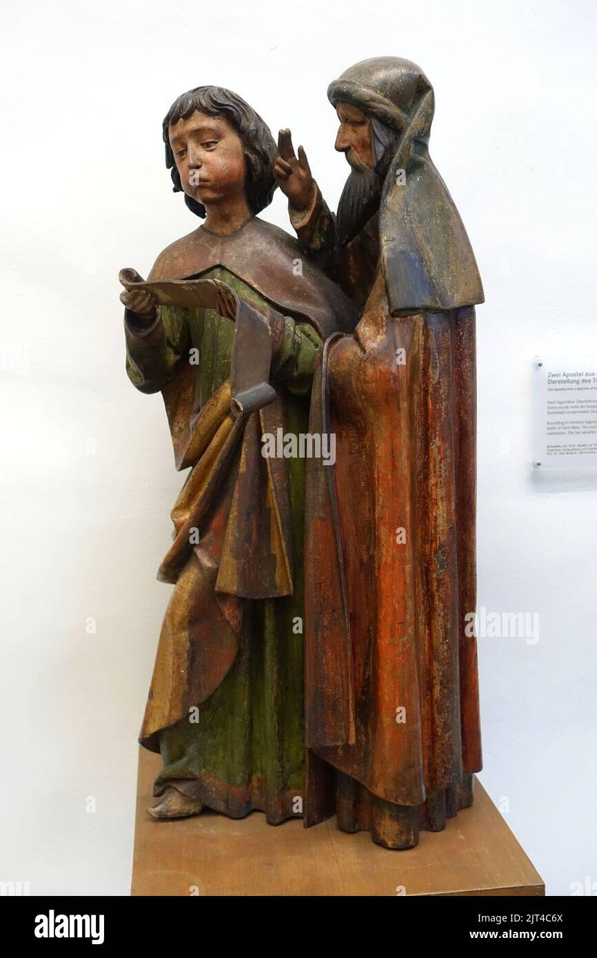 Two apostles from a depiction of the Death of the Virgin Mary, Swabia ...