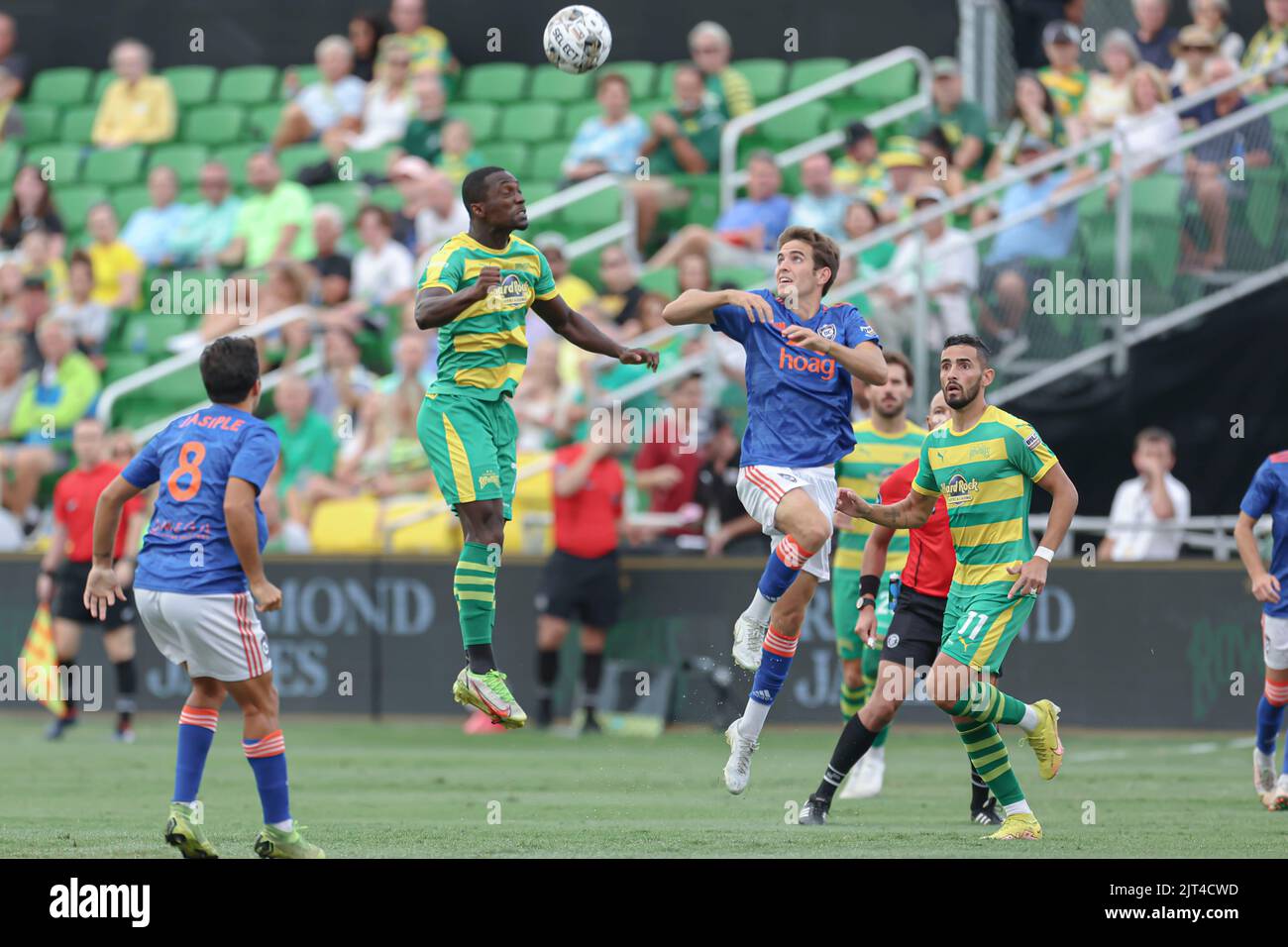 St. Petersburg, FL: Tampa Bay Rowdies midfielder Yann Ekra (7) and ...