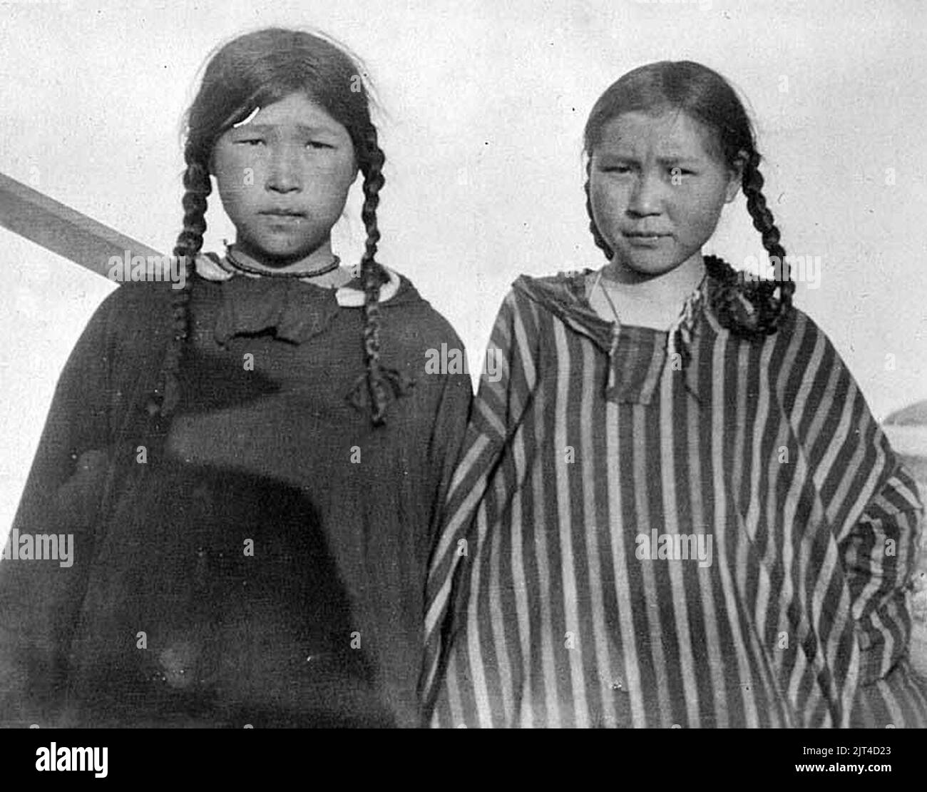 Two Eskimo girls with braids, location unknown, ca 1899 (WARNER 454 ...