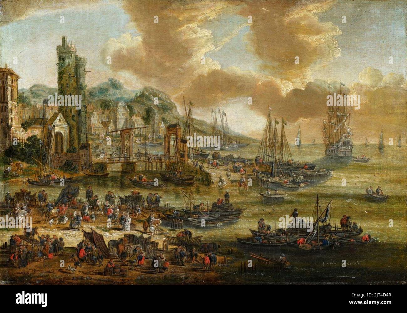 Two Fanciful Harbour Scenes by Pieter I Casteels (Scene 2 Stock Photo ...