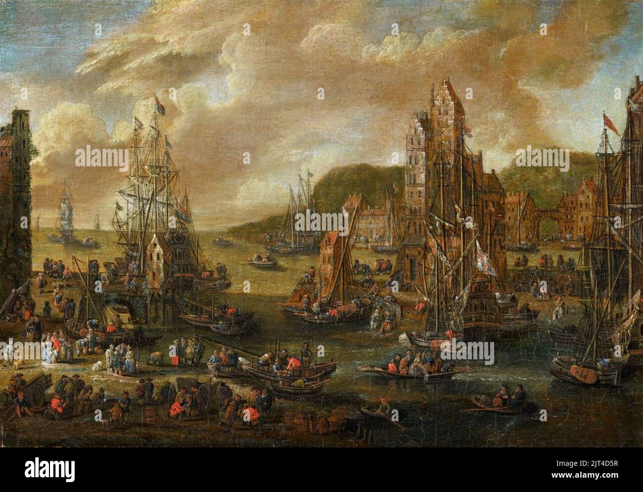 Two Fanciful Harbour Scenes by Pieter I Casteels (Scene 1 Stock Photo ...