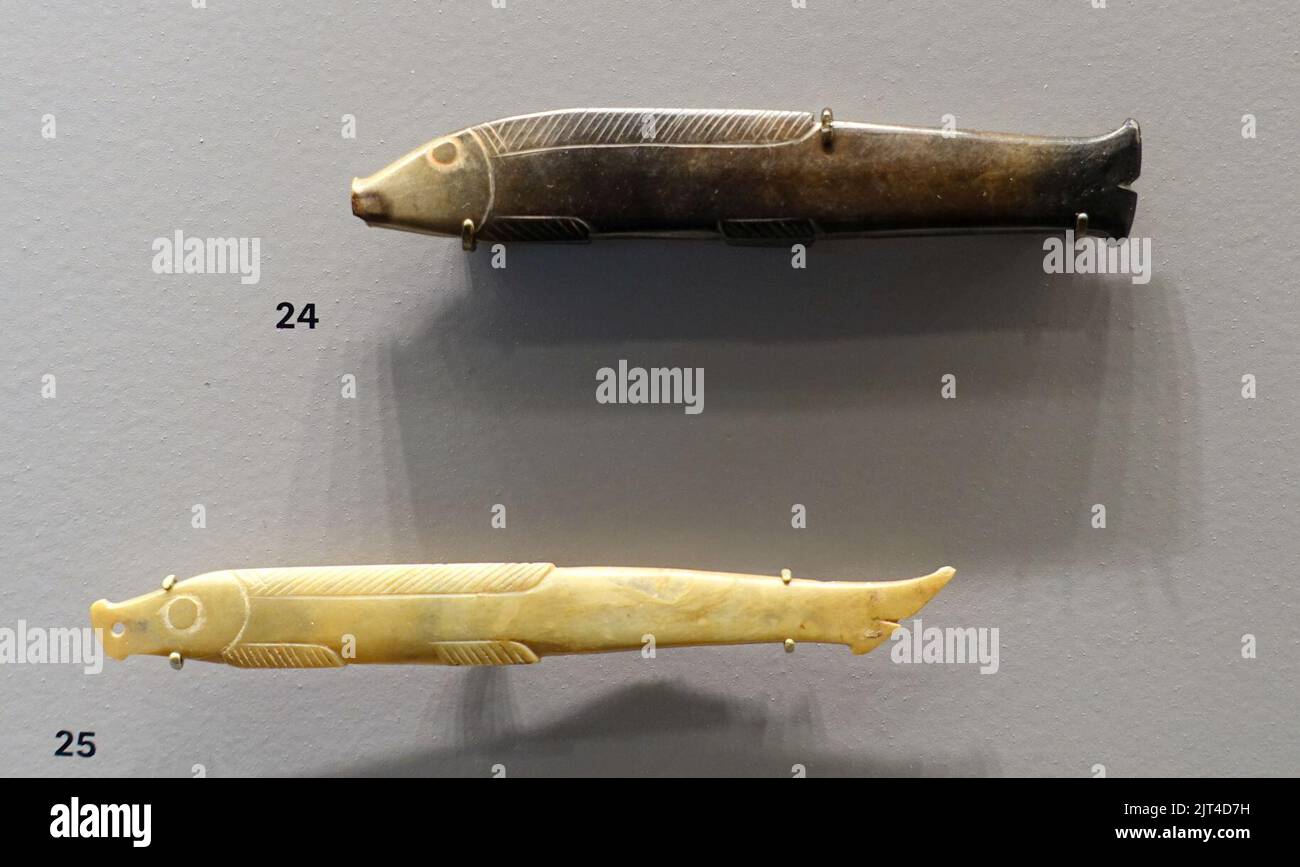 Two Fish, China, Western Zhou period, (24) 11th-10th century BC, stone ...