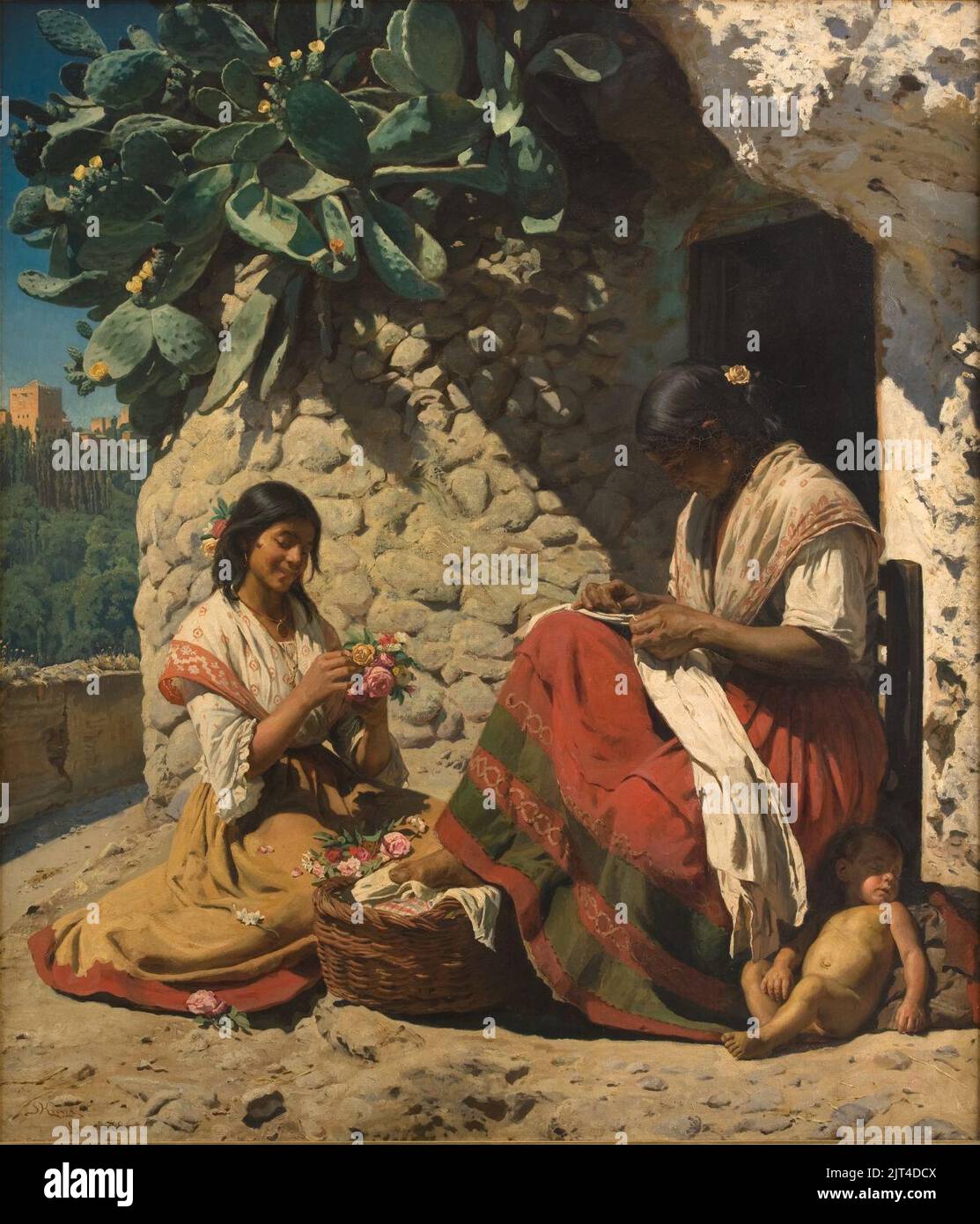 Two gypsy women outside their home (1878 painting Stock Photo - Alamy