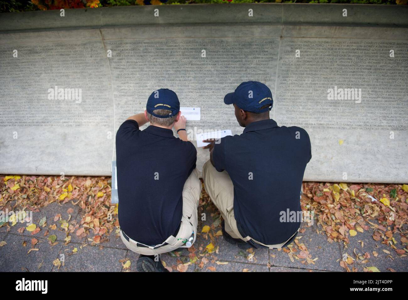 Two law enforcement explorers sitting at the National Law Enforcement ...