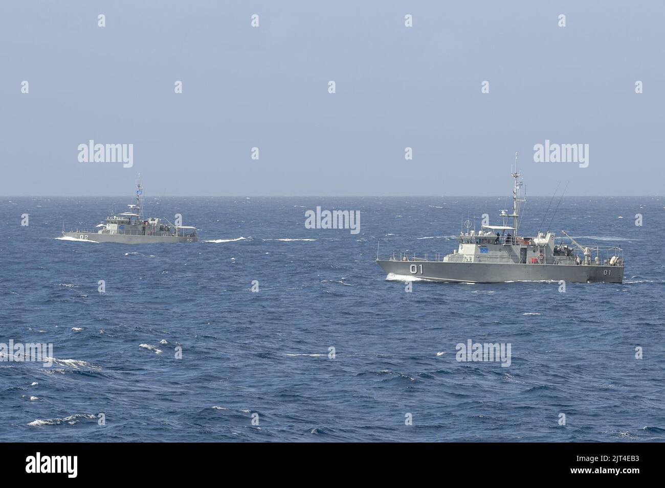Two Micronesian patrol vessels on a joint operation with the USN ...