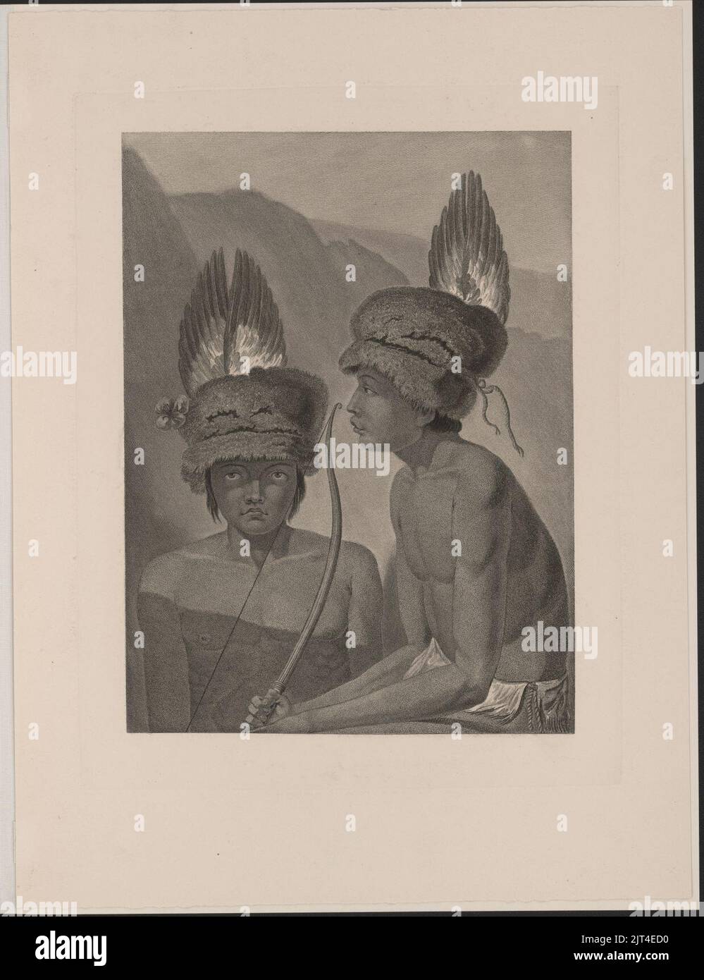 Two native men with a bow Stock Photo - Alamy