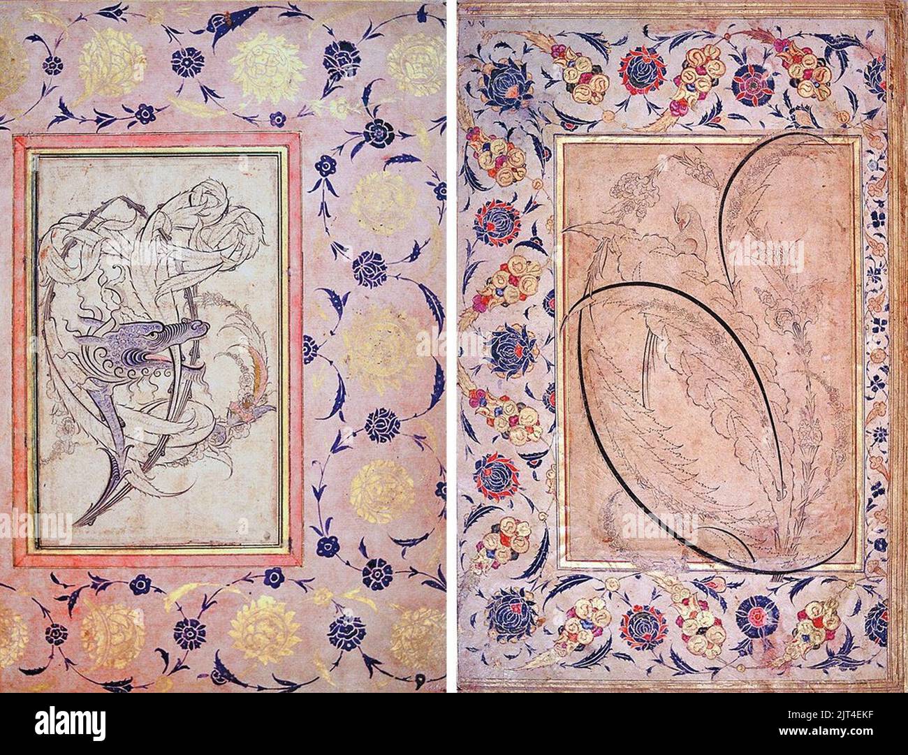 Two pages from the Sultan Murad III Album (ANL Cod. mixt. 313 ff. 11b ...