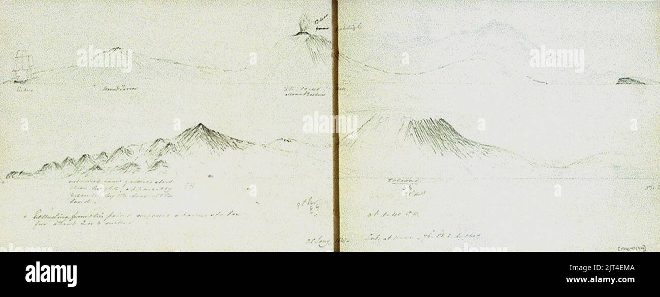 Two panoramic views of Mount Terror and Mount Erebus (continued from ...