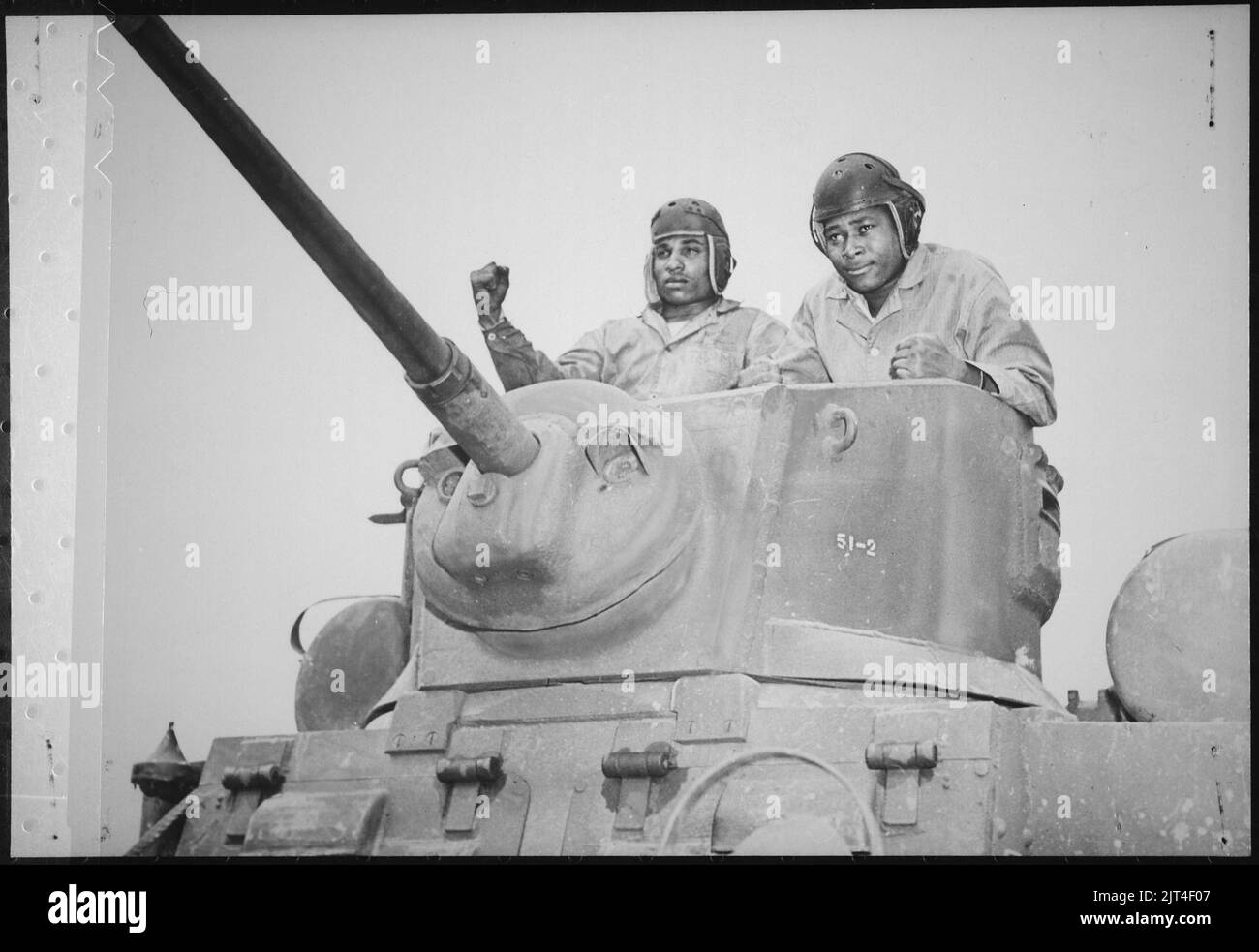 Two recruits in a light tank during training in mechanized warfare at ...