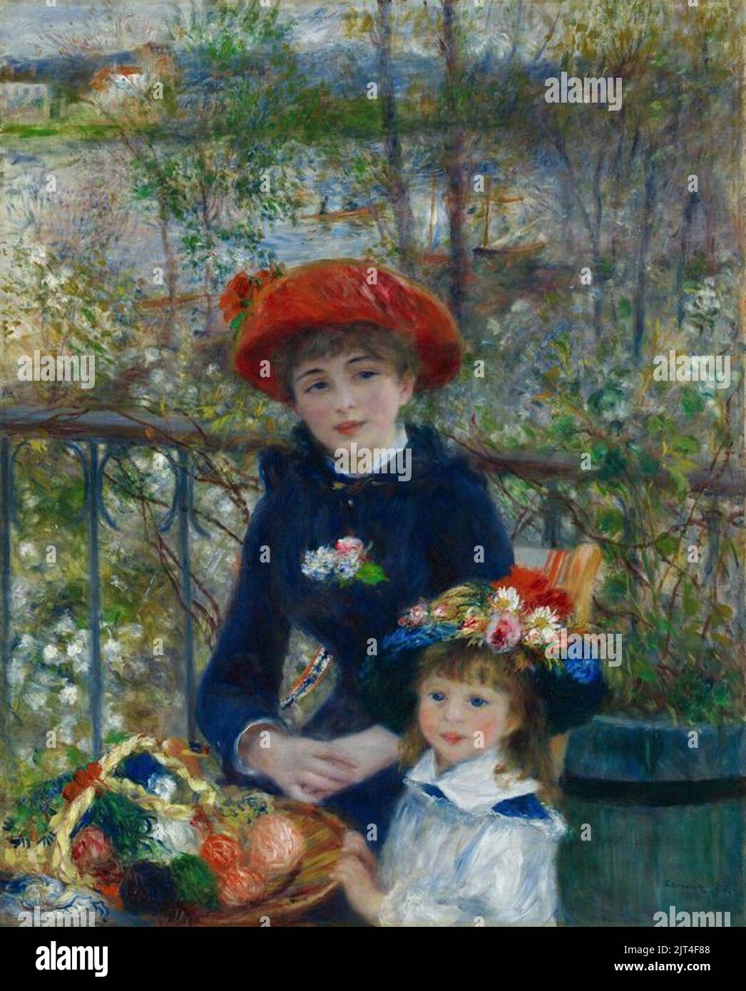 Two Sisters On the Terrace by Pierre-Auguste Renoir 1881 Stock Photo ...
