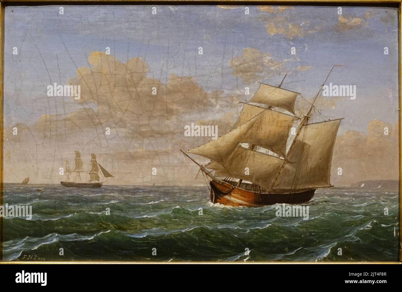Two Ships in Rough Seas, by Fitz Henry Lane, 1847 Stock Photo - Alamy