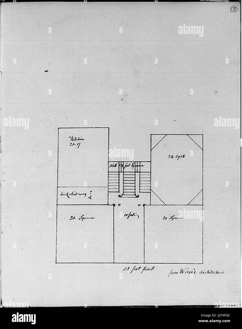Two story, five bay building. Elevation Stock Photo - Alamy