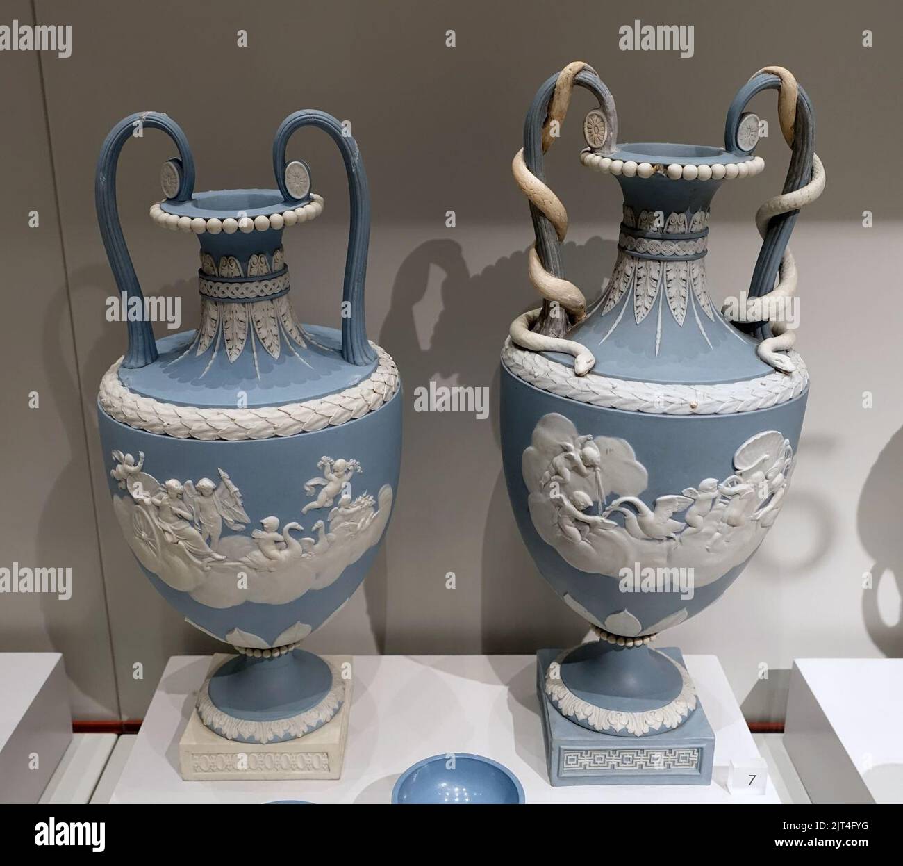 Two vases depicting Venus in her chariot drawn by swans, after Charles ...