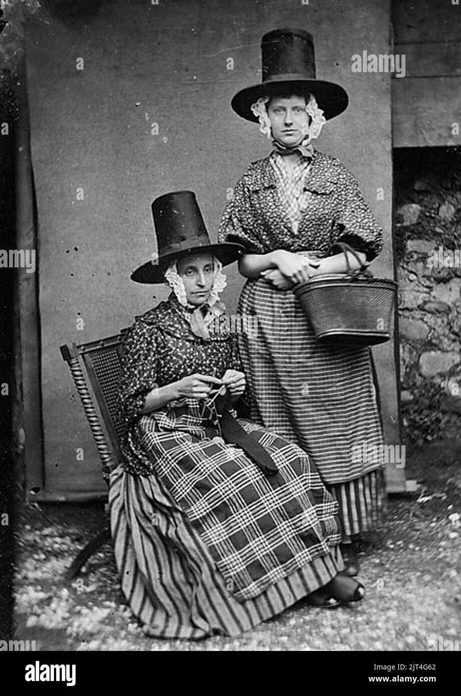 Two women in national dress (Mrs Roberts Stock Photo - Alamy