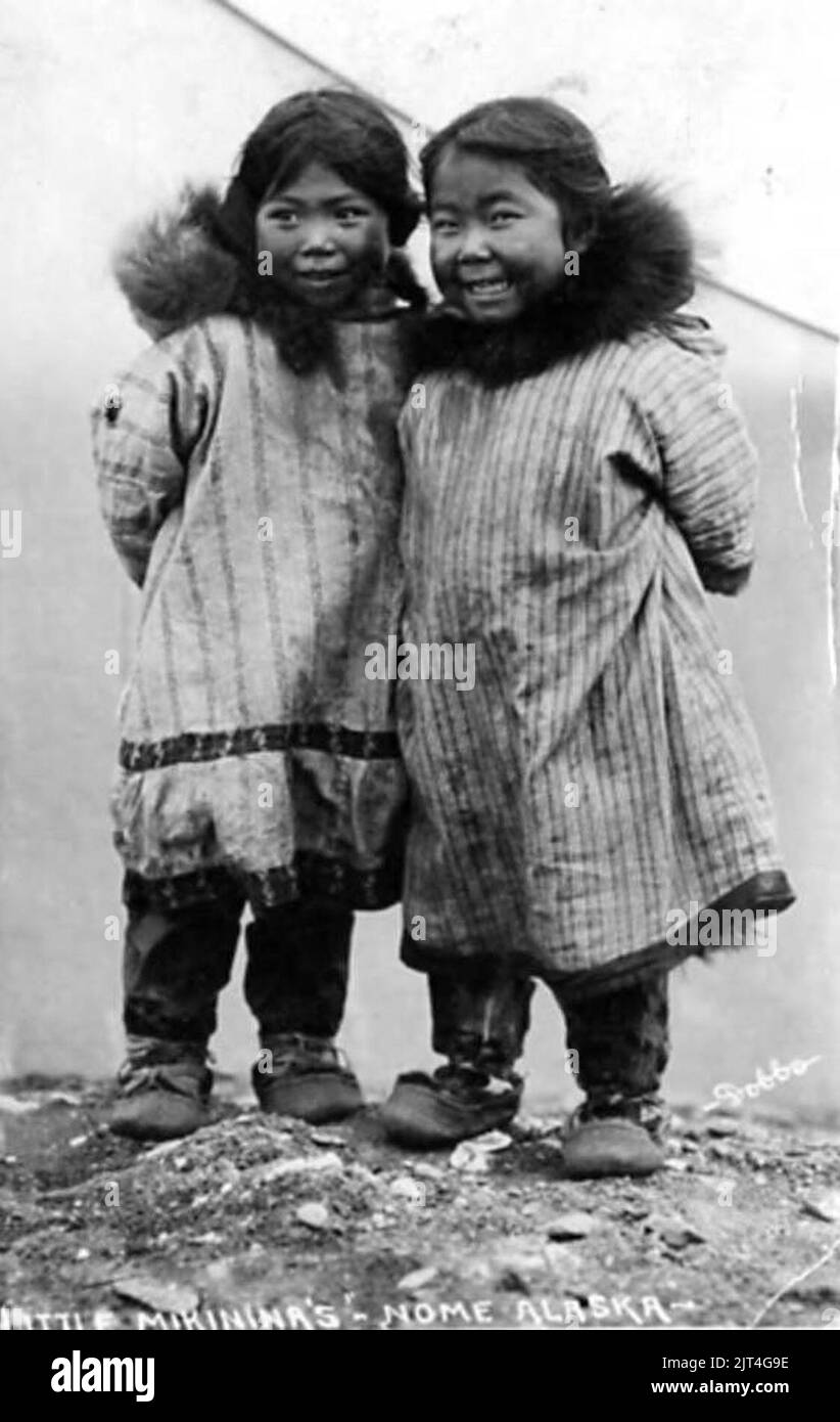 Two young Eskimo girls, Nome, Alaska, circa 1910 (AL CA 5848 Stock ...
