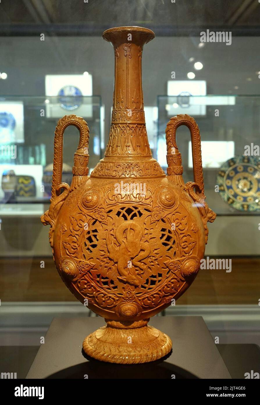 Two-handled perforated decanter bottle or perfume-brazier vessel, Jules ...