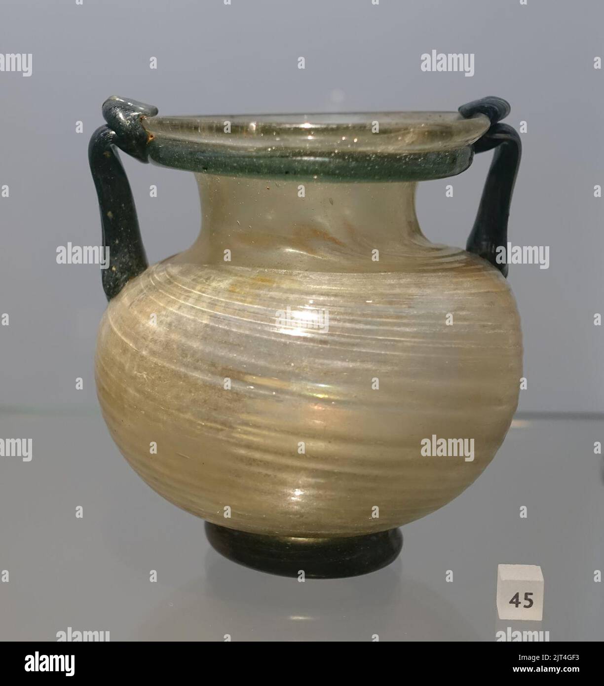 Two-handled vessel, Syria, probably 4th century AD, glass Stock Photo ...