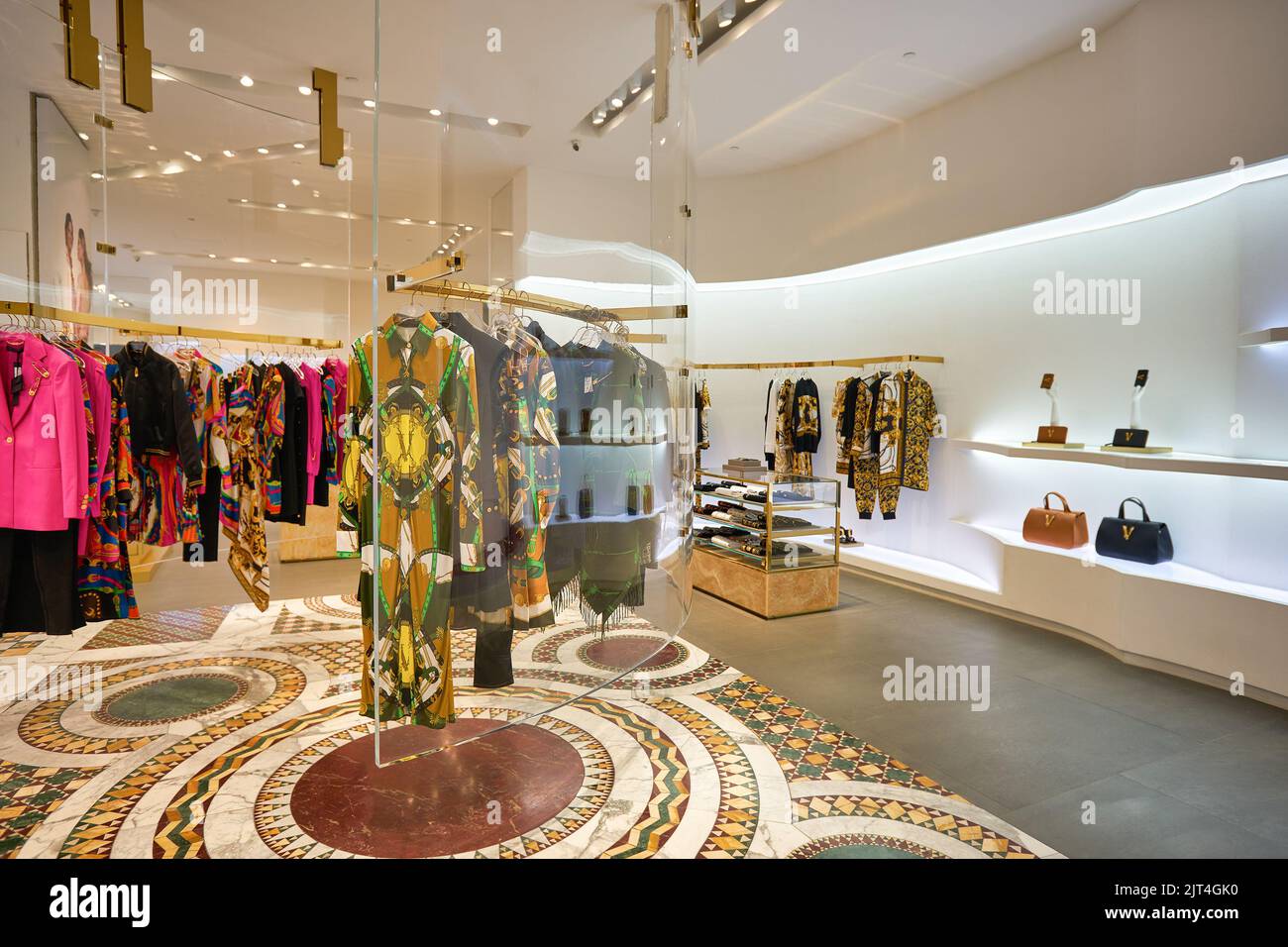 SINGAPORE - JANUARY 20, 2020: interior shot of Versace store at the ...