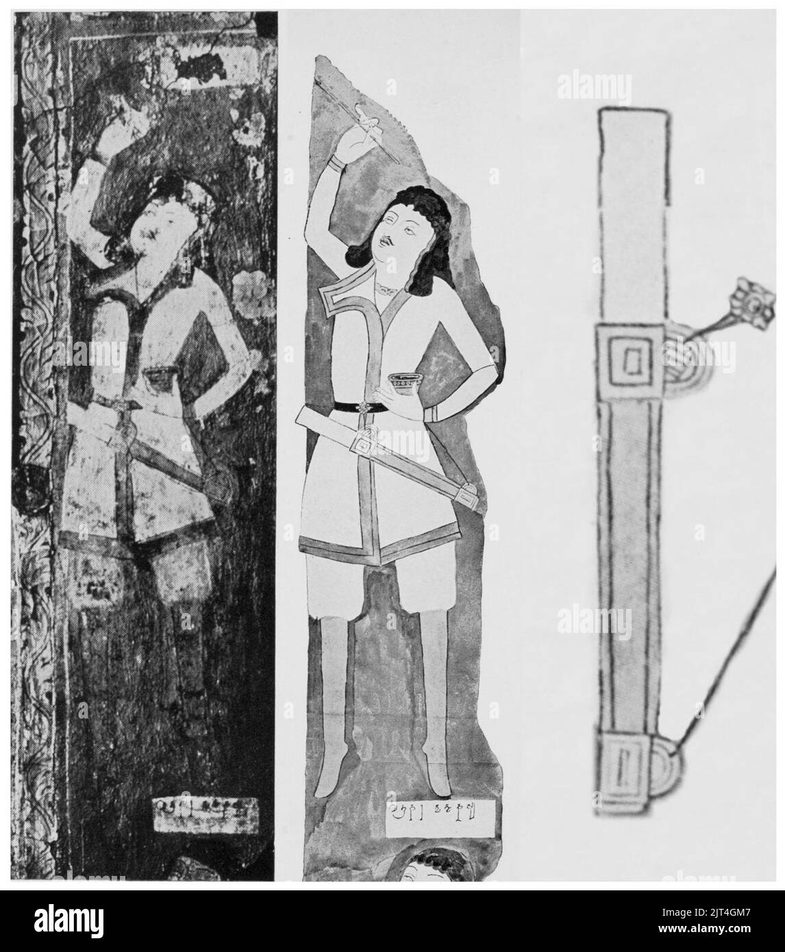 Two-straps suspension dagger worn by the standing painter in the Cave ...