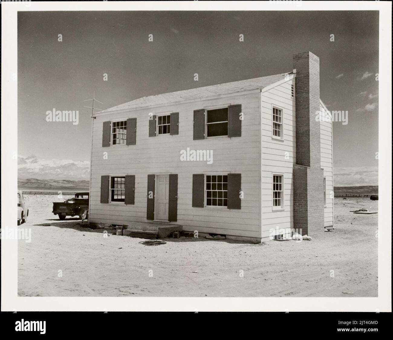 Two-story wood frame house, Welfare photos of Operation Cue Atomic ...