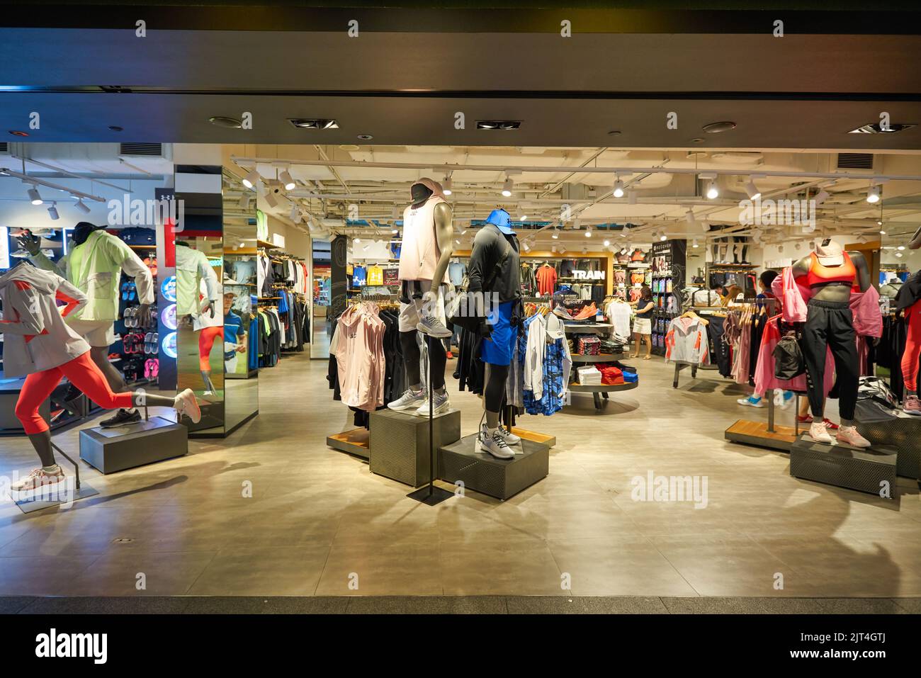 SINGAPORE - CIRCA JANUARY, 2020: interior shot of Under Armour store in ...