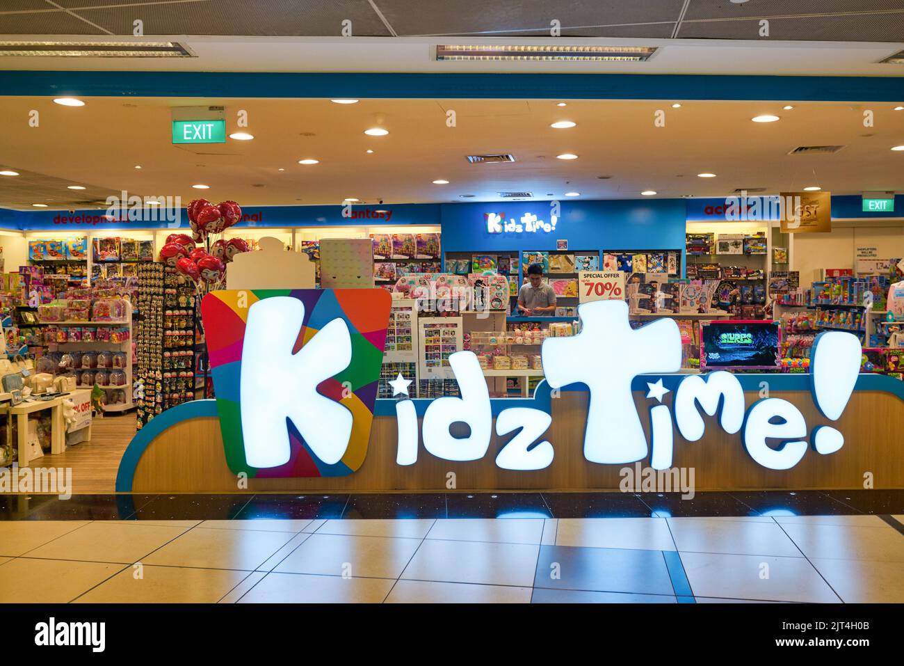 SINGAPORE - CIRCA JANUARY, 2020: Kidztime! sign as seen at the store in Singapore Changi Airport ...