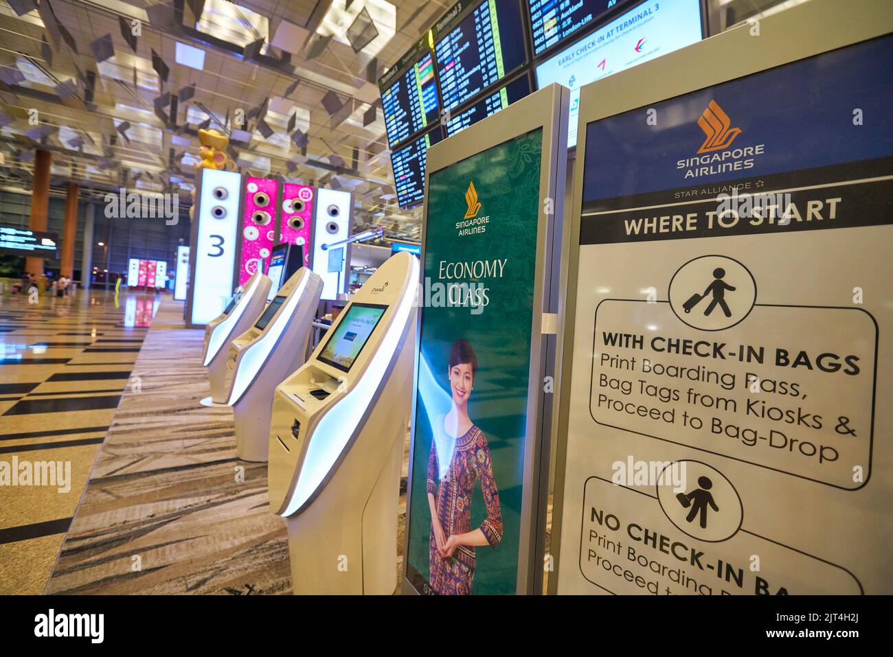 SINGAPORE - CIRCA JANUARY, 2020: Singapore Airlines self-service ...