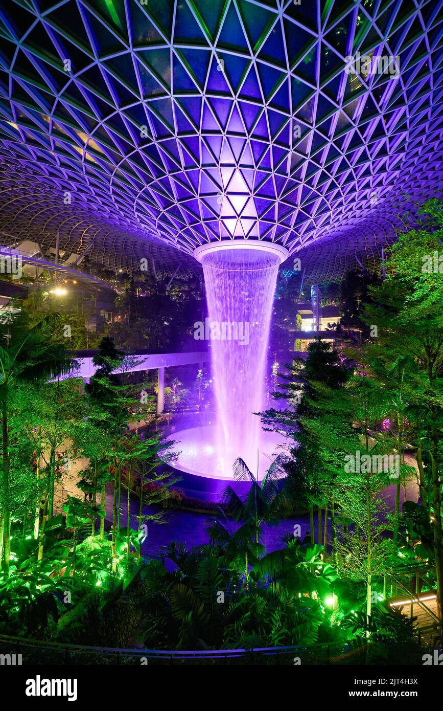 SINGAPORE - CIRCA JANUARY, 2020: view of the Rain Vortex, the world's ...
