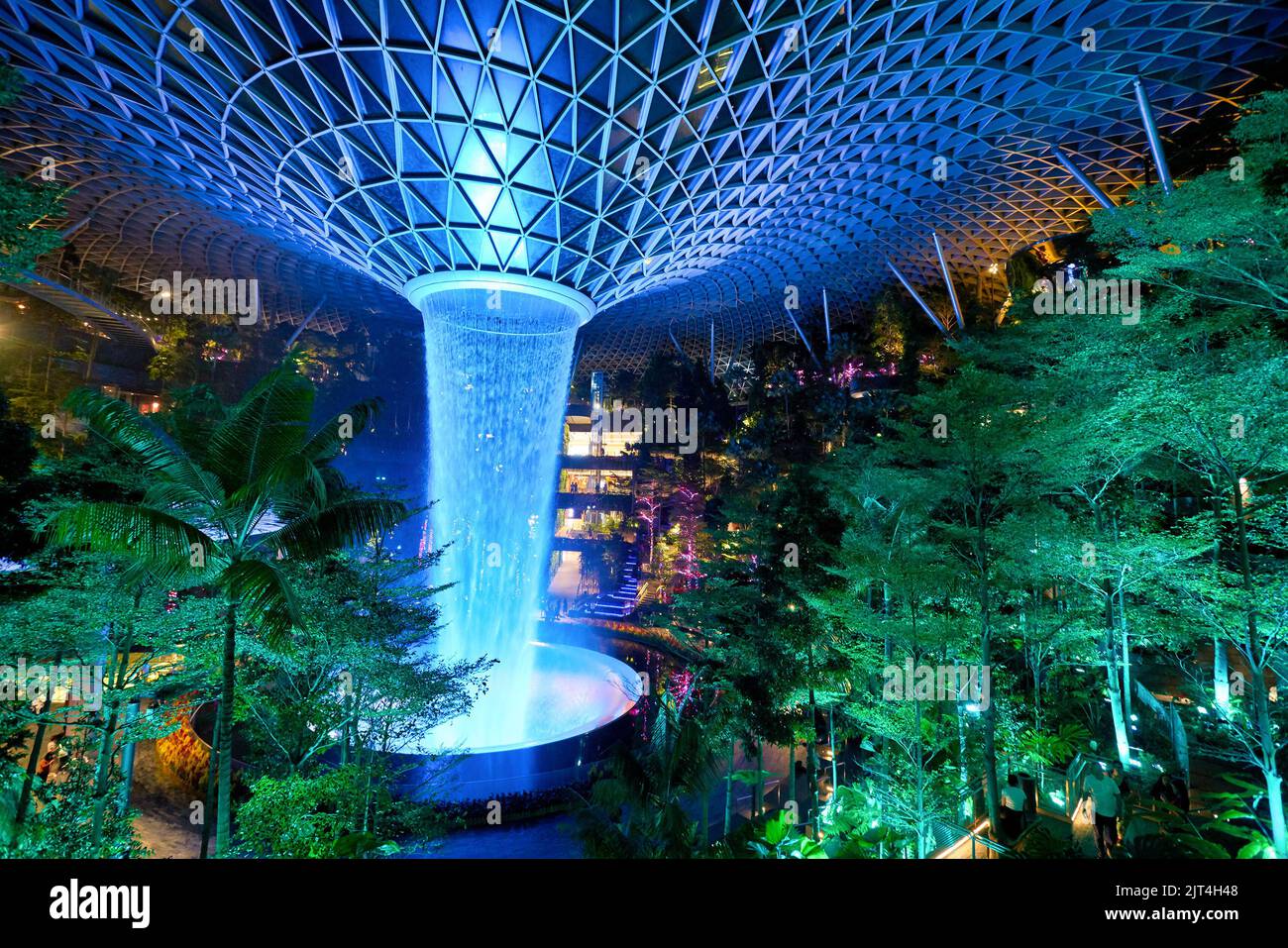 SINGAPORE - CIRCA JANUARY, 2020: view of the Rain Vortex, the world's ...