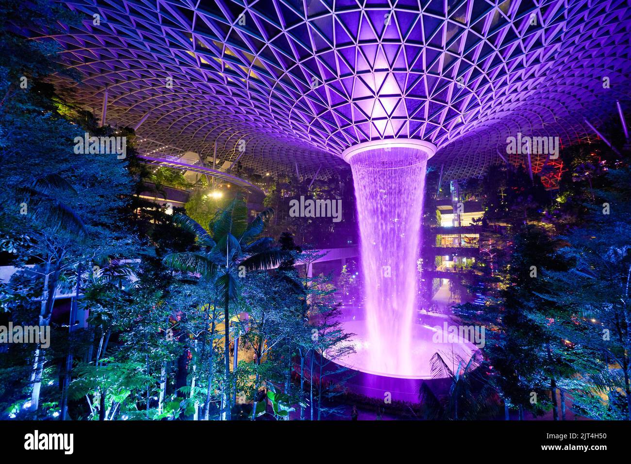 SINGAPORE - CIRCA JANUARY, 2020: view of the Rain Vortex, the world's ...