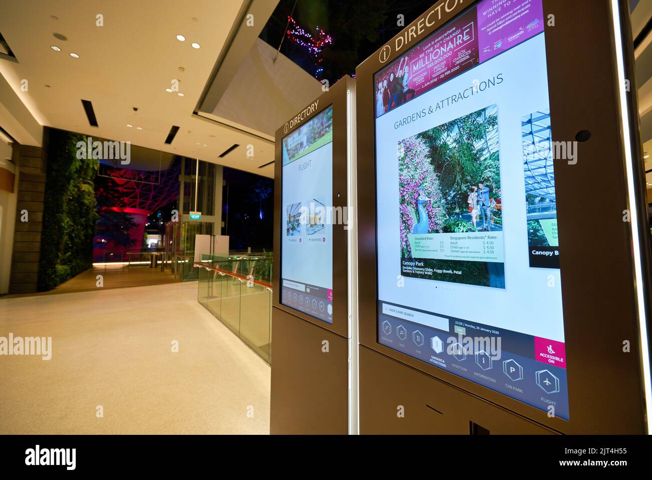 SINGAPORE - CIRCA JANUARY, 2020: interactive touch screen at Singapore ...