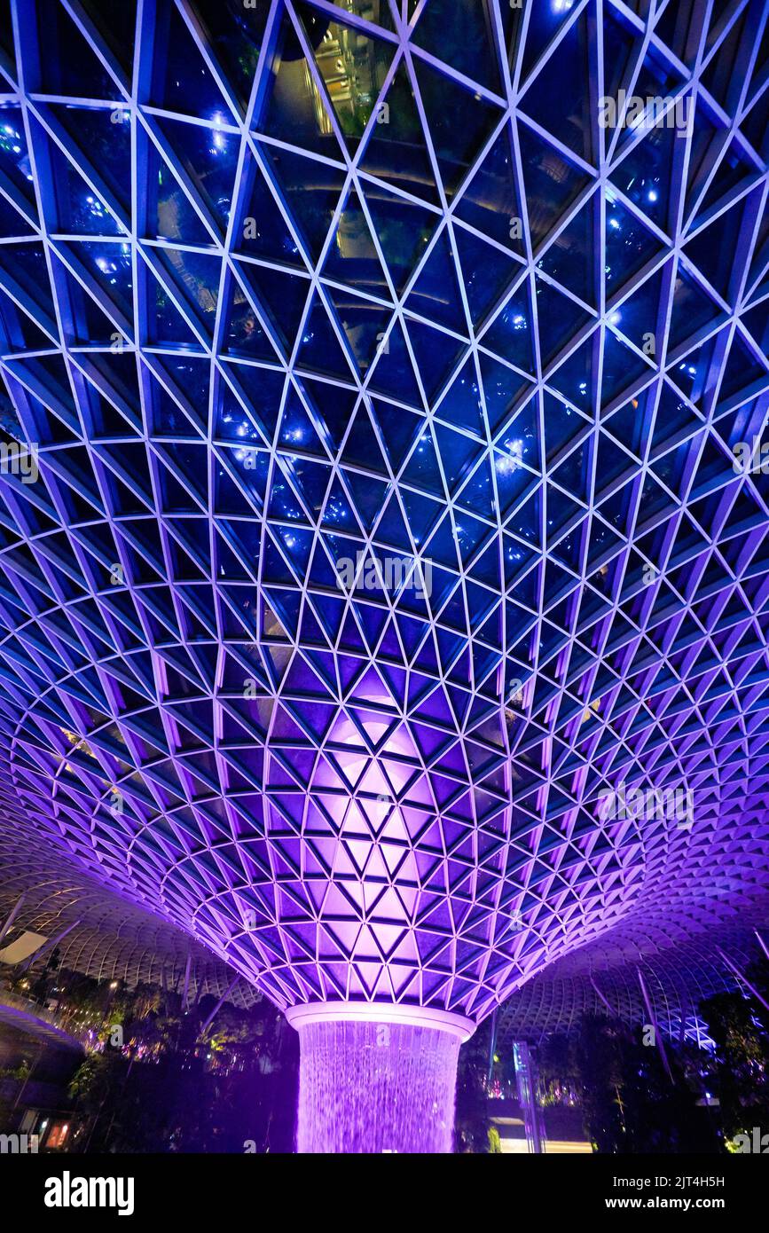SINGAPORE - CIRCA JANUARY, 2020: view of the Rain Vortex, the world's ...